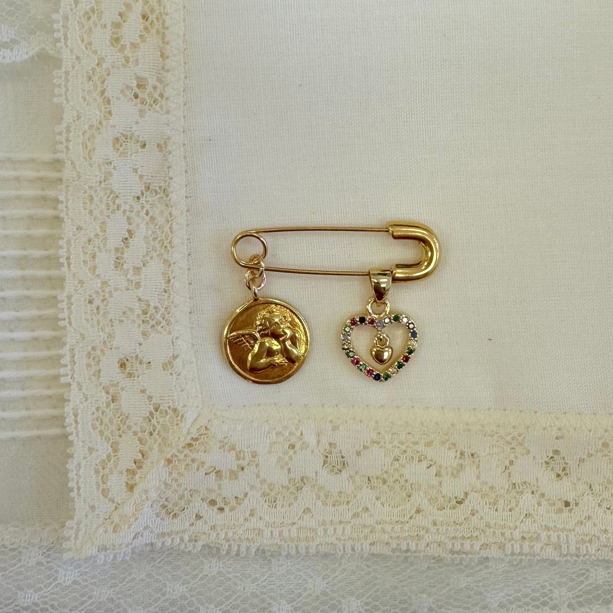 Baby Brooch | Guardian Angel | Heart | Baby Pin